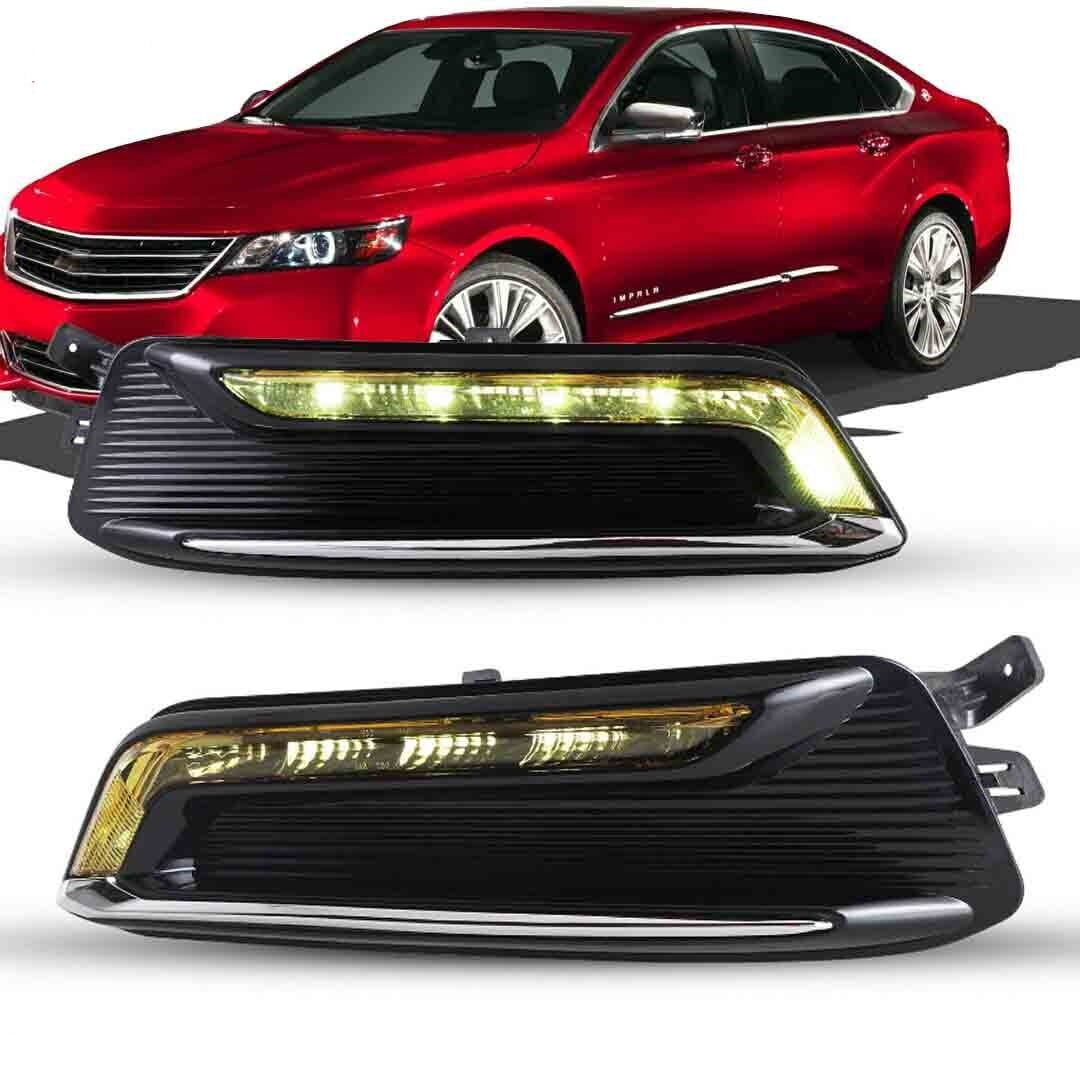For 2014-2020 Chevy Impala LED DRL Fog Lights Yellow Lens w/Wiring ...