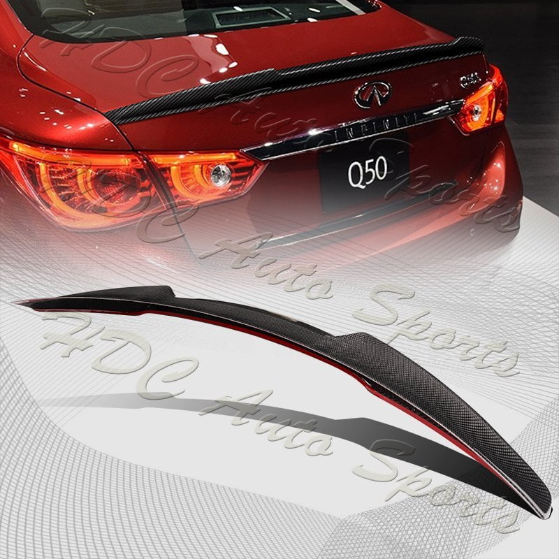 For 2014-2021 Infiniti Q50 Q50S V-Style Real Carbon Fiber Trunk Spoiler ...
