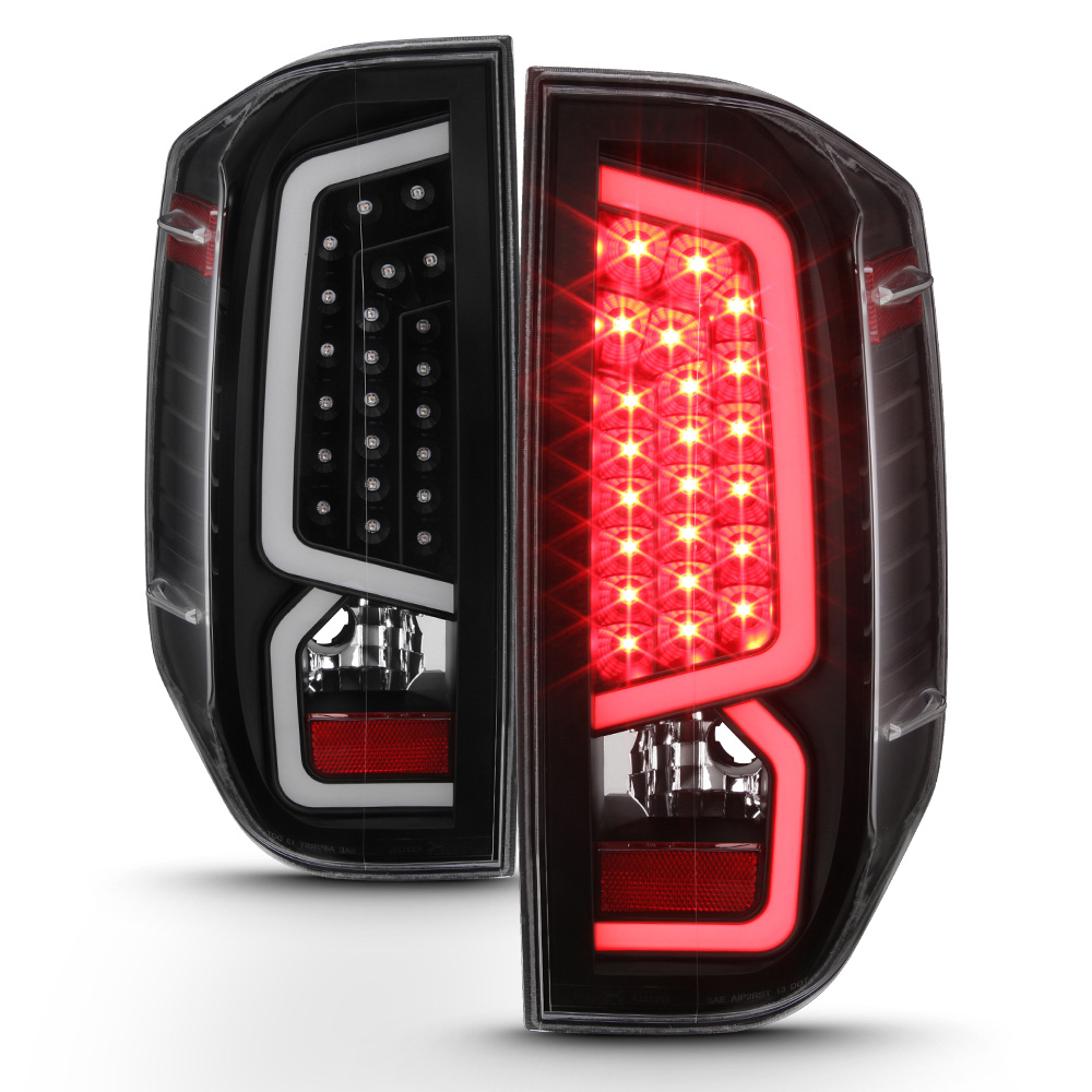 For 2014-2021 Toyota Tundra LED Tube Tail Lights Brake Lamps Black Left ...