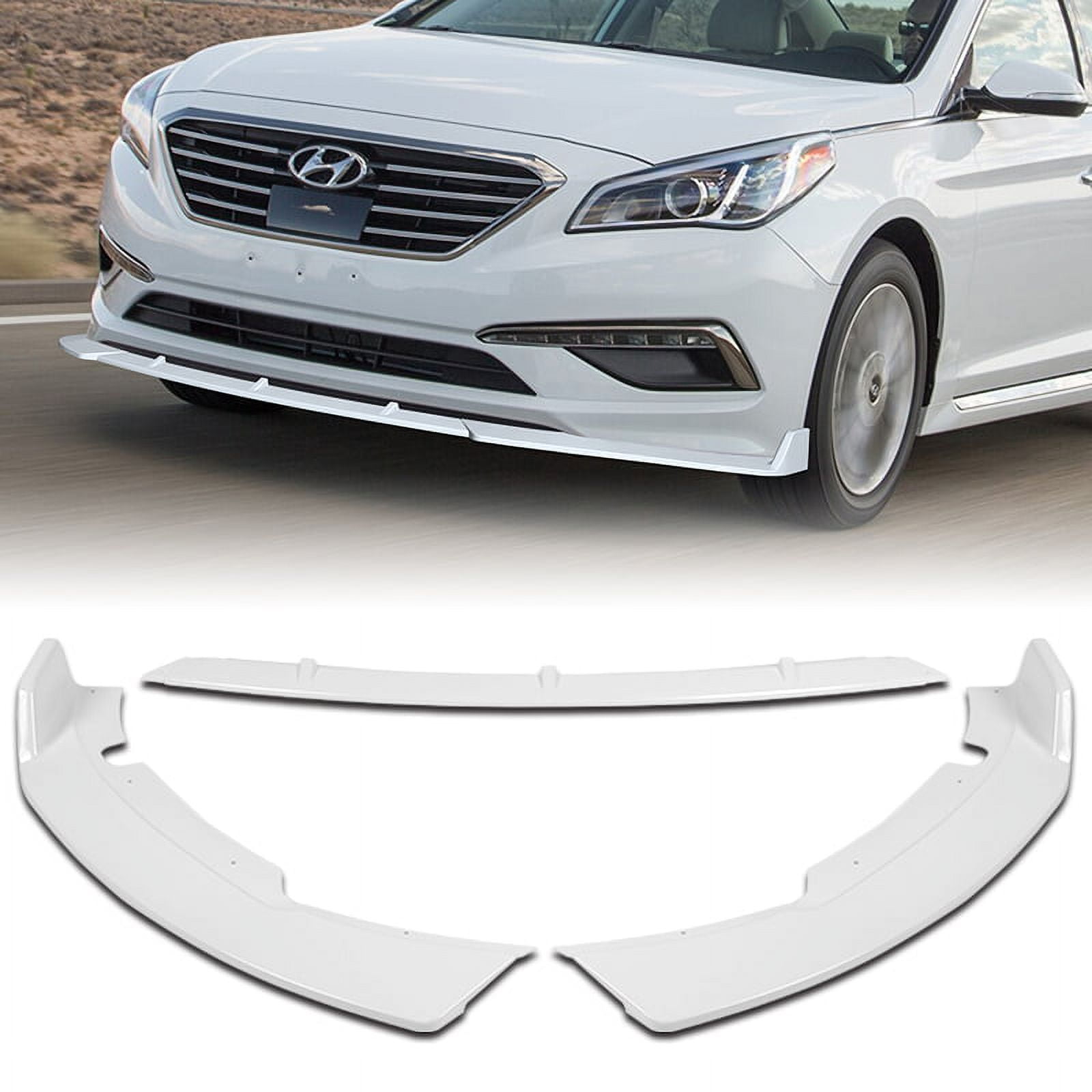 2015-2017 Hyundai Sonata White Front Bumper Body Kit Spoiler Lip 3pc ...
