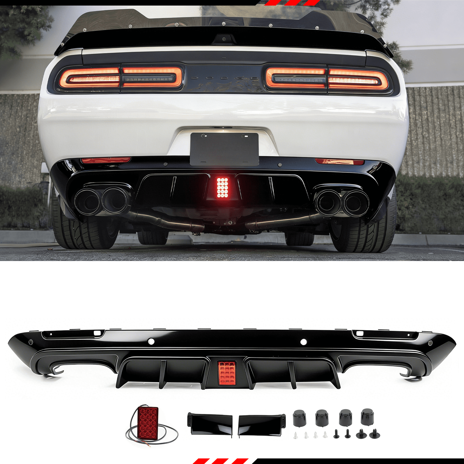 For 2015-2023 Dodge Challenger Widebody Rear Bumper Lip Diffuser with ...