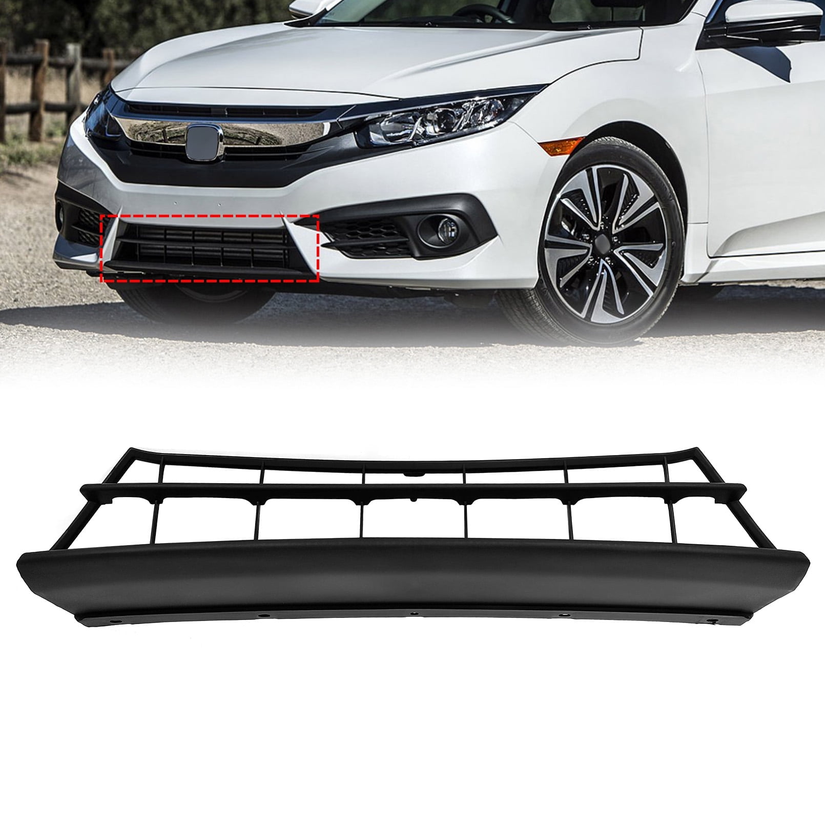 For 2016 2017 2018 Honda Civic Front Bumper Lower Grille Grill Black ...