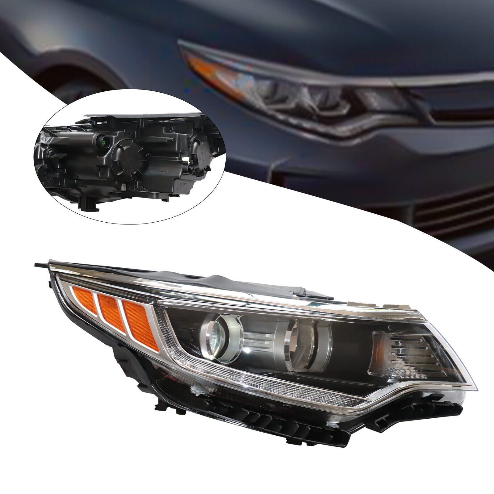 Miumaeov 2016-2018 Kia Optima Headlight Assembly with LED DRL ...