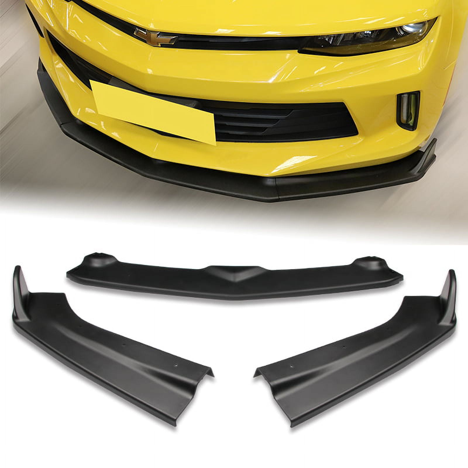 For 2016 2018 Chevy Camaro Matt Black ZL1 Style Front Bumper Body Kit Lip 3PCS Walmart