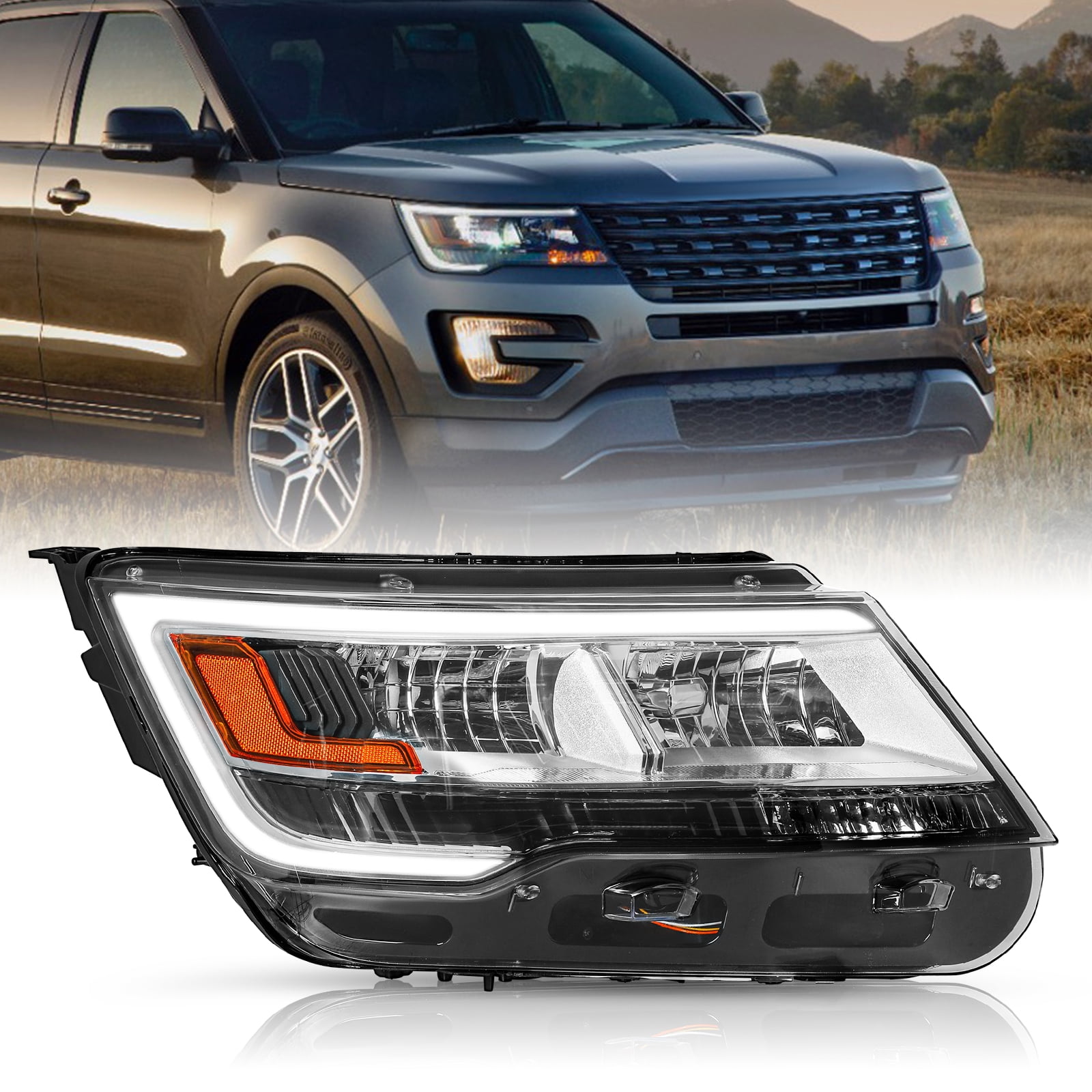 For 2016-2018 Ford Explorer Limited/XLT/Platinum LED DRL Passenger ...