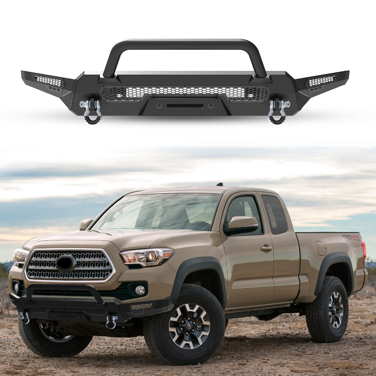 For 2016-2023 Toyota Tacoma 3 IN 1 Front Bumper Assembly(Mid-Width ...