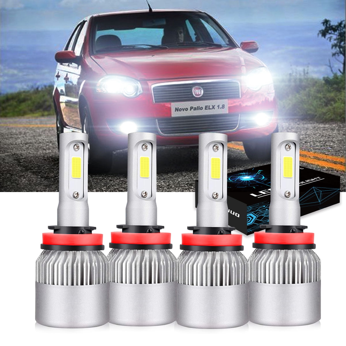 For 2017 2018 2019 Fiat Palio LED Headlight Bulbs H9/H11 High Beam and ...