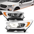 For 2017 2018 2019 Ford Escape Chrome Halogen w/LED DRL Headlights ...