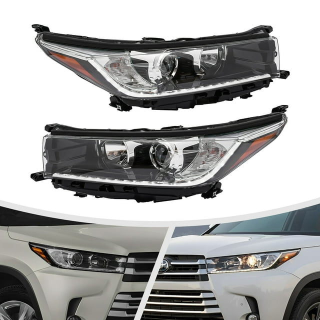 For 2017 2018 2019 Toyota Highlander W/ LED DRL Projector Headlights ...