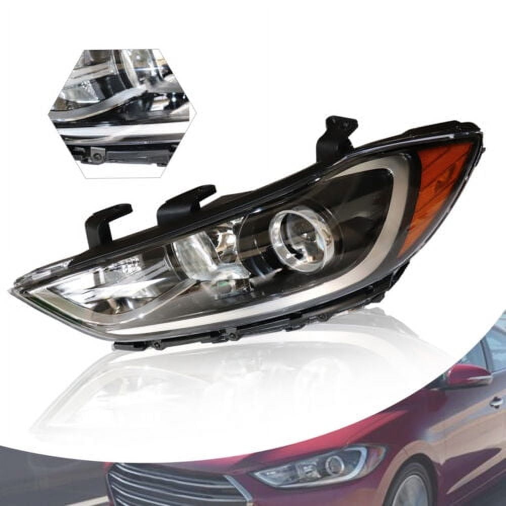 Hyundai Elantra 2017-2018 Sedan Driver Side Headlight Assembly, Infinity Black Edition, Halogen ...