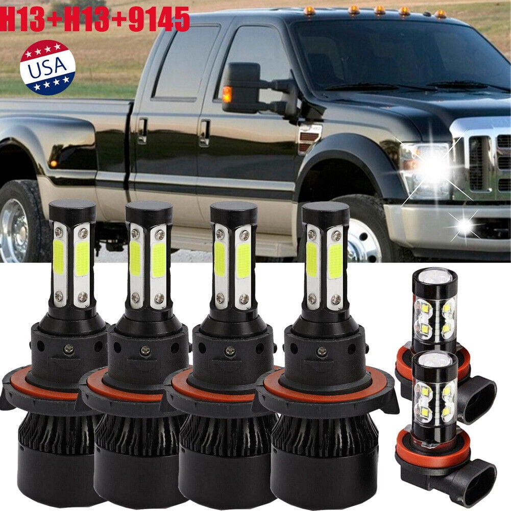 For 2017-2019 Ford F250 F350 LED Headlight Fog Lights Bulbs 6000K White ...