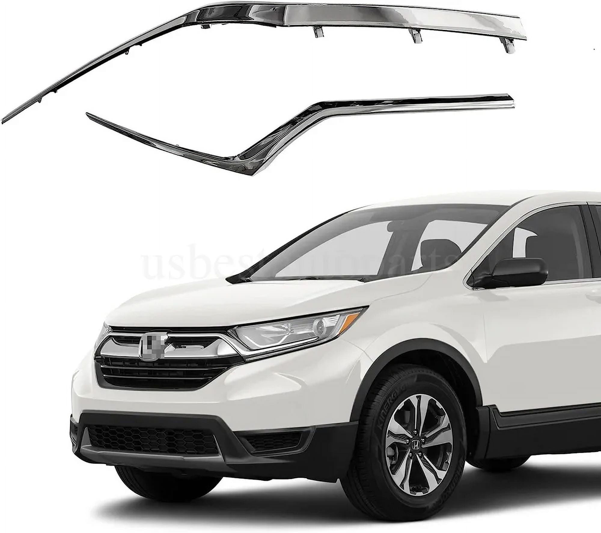For 2017-2019 Honda CRV CR-V Chrome Trim Grille Headlight Molding Trim ...