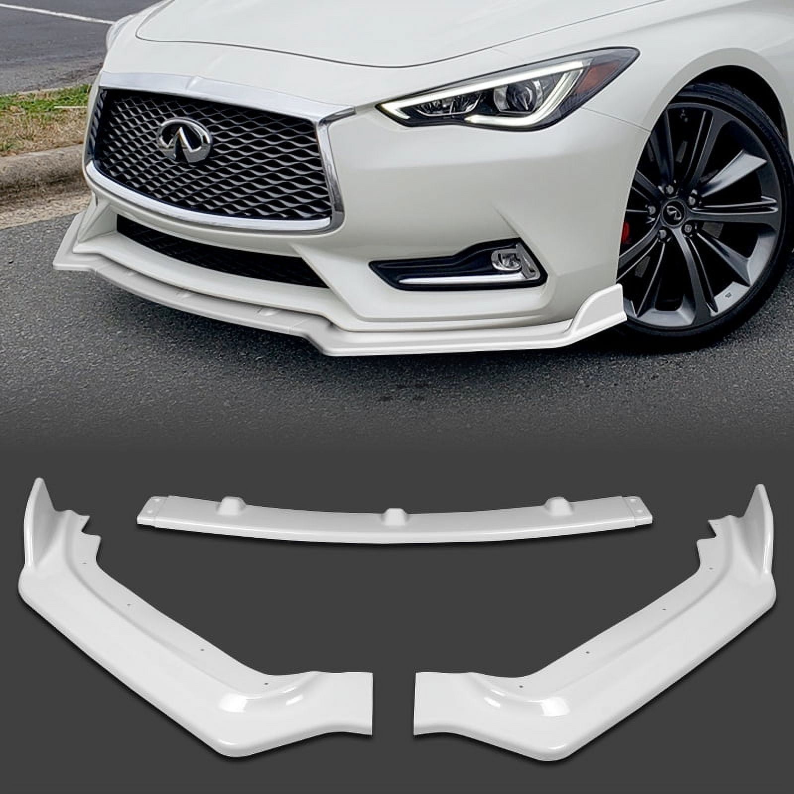 For 2017-2020 Infiniti Q60 Coupe Painted White V-Style Front Bumper ...