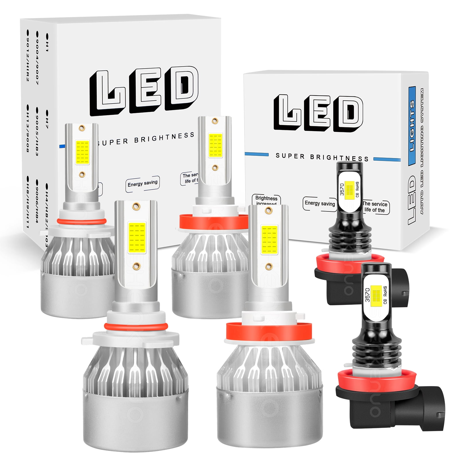 For 2017 2021-2022 Ford Escape Combo 6x LED Headlights High Low Beam ...