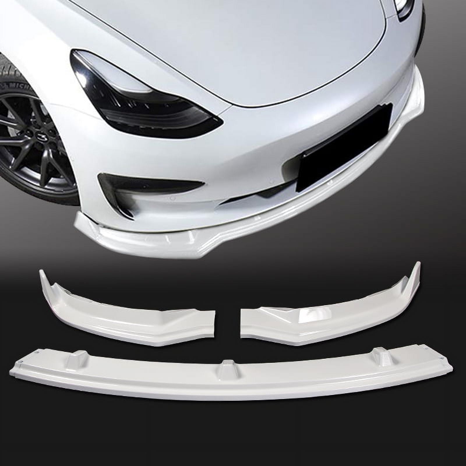 For 2017-2021 Tesla Model 3 Sedan Painted White Front Bumper Body Kit ...