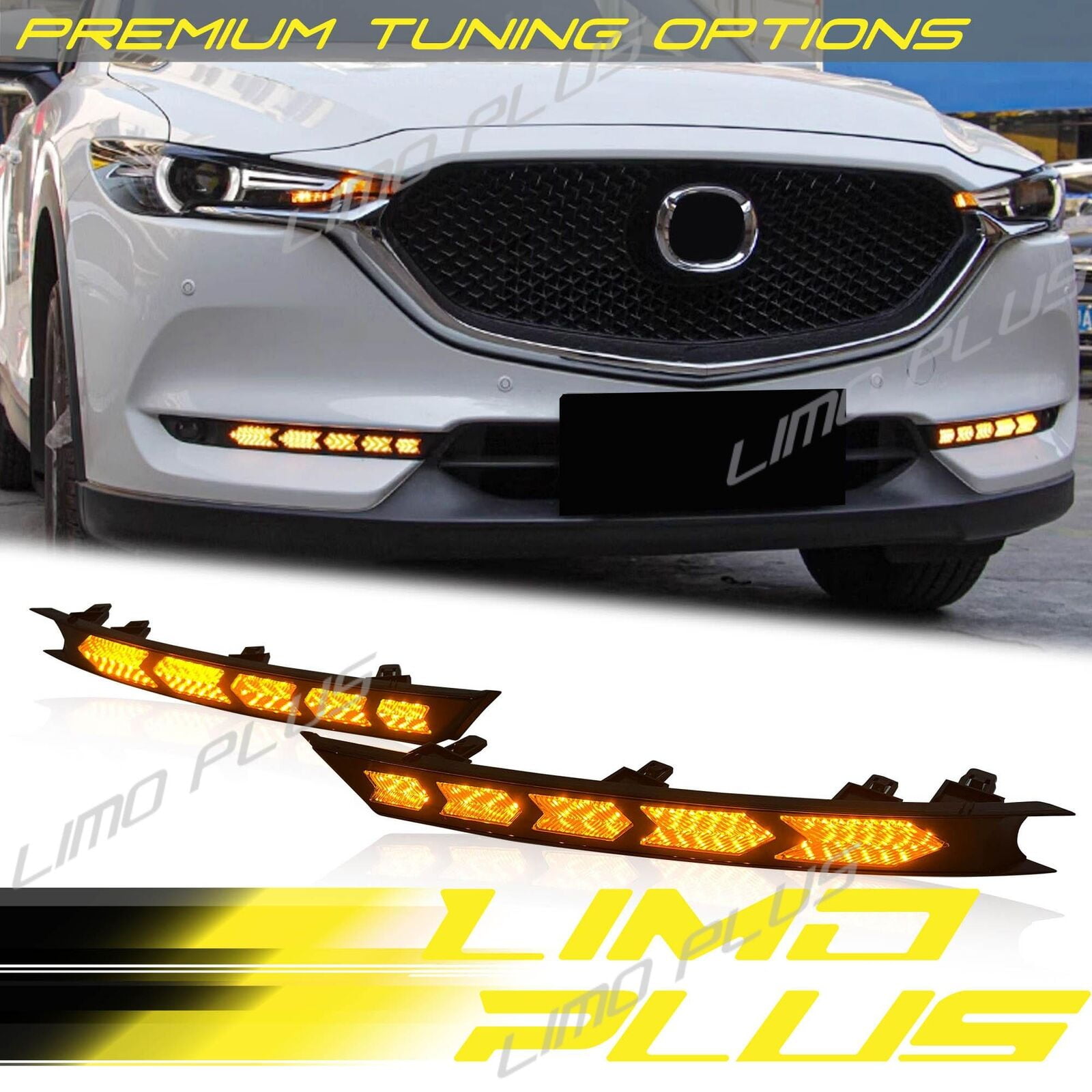 For 2017 - 2021 for Mazda CX-5 LED Daytime Running Lights DRL Fog Lights Turn Signals - Walmart.com
