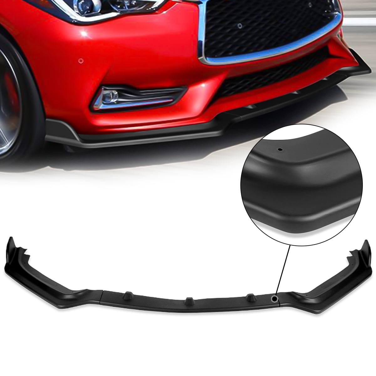 For 2017 to 2020 Infiniti Q60 Coupe 3Pcs Matte Black Finish V-Style Car ...