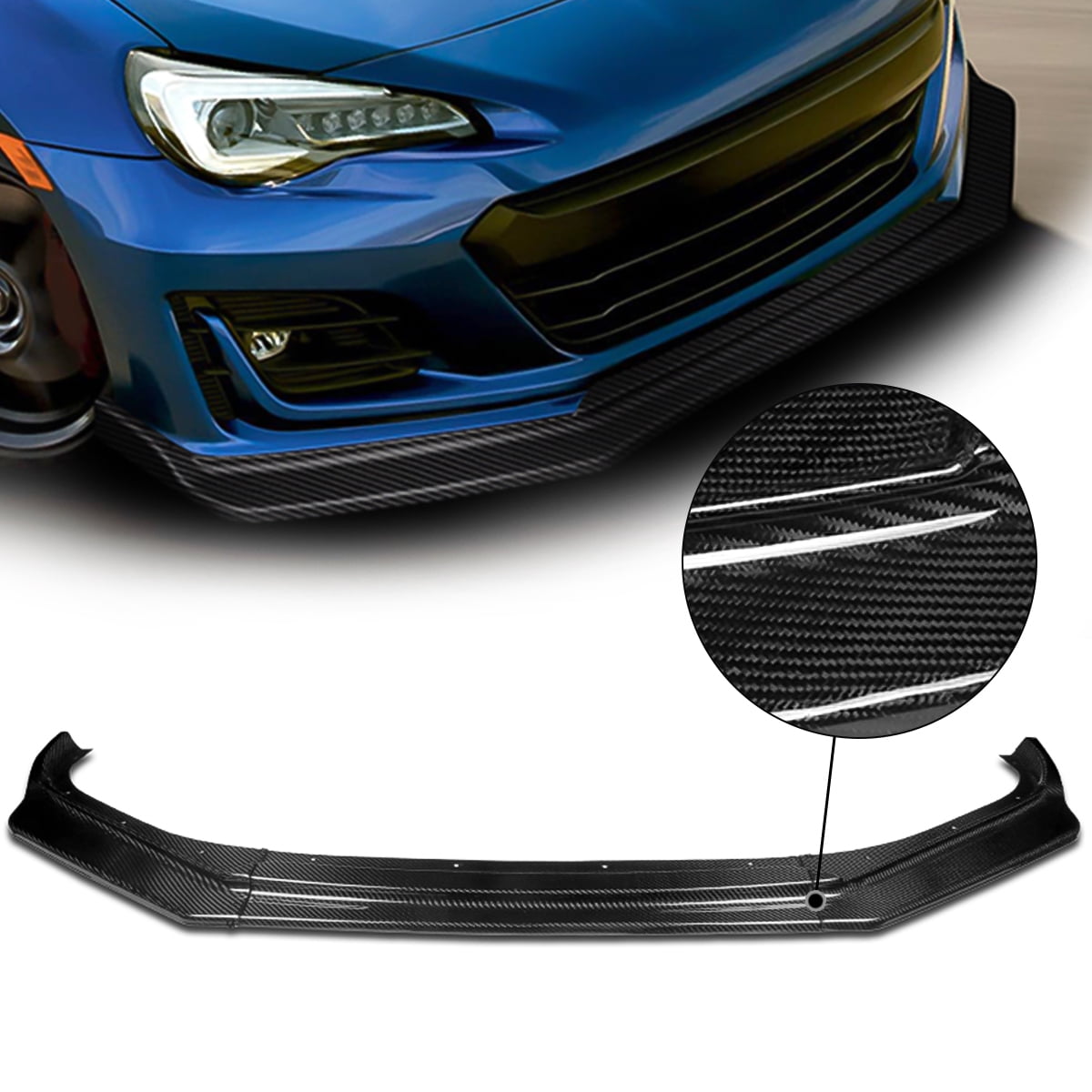 For 2017 to 2020 Subaru BRZ 3Pcs Gloss Black Carbon Fiber CS-Style Car ...