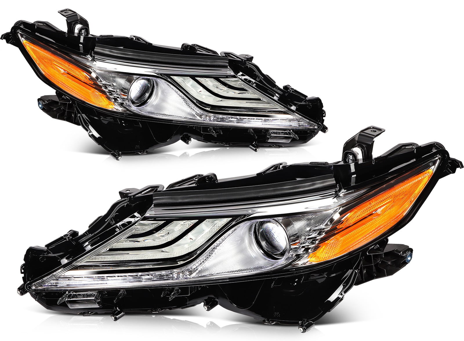 For 2018-20 Toyota Camry XLE XSE Black Housing Full LED Headlights ...