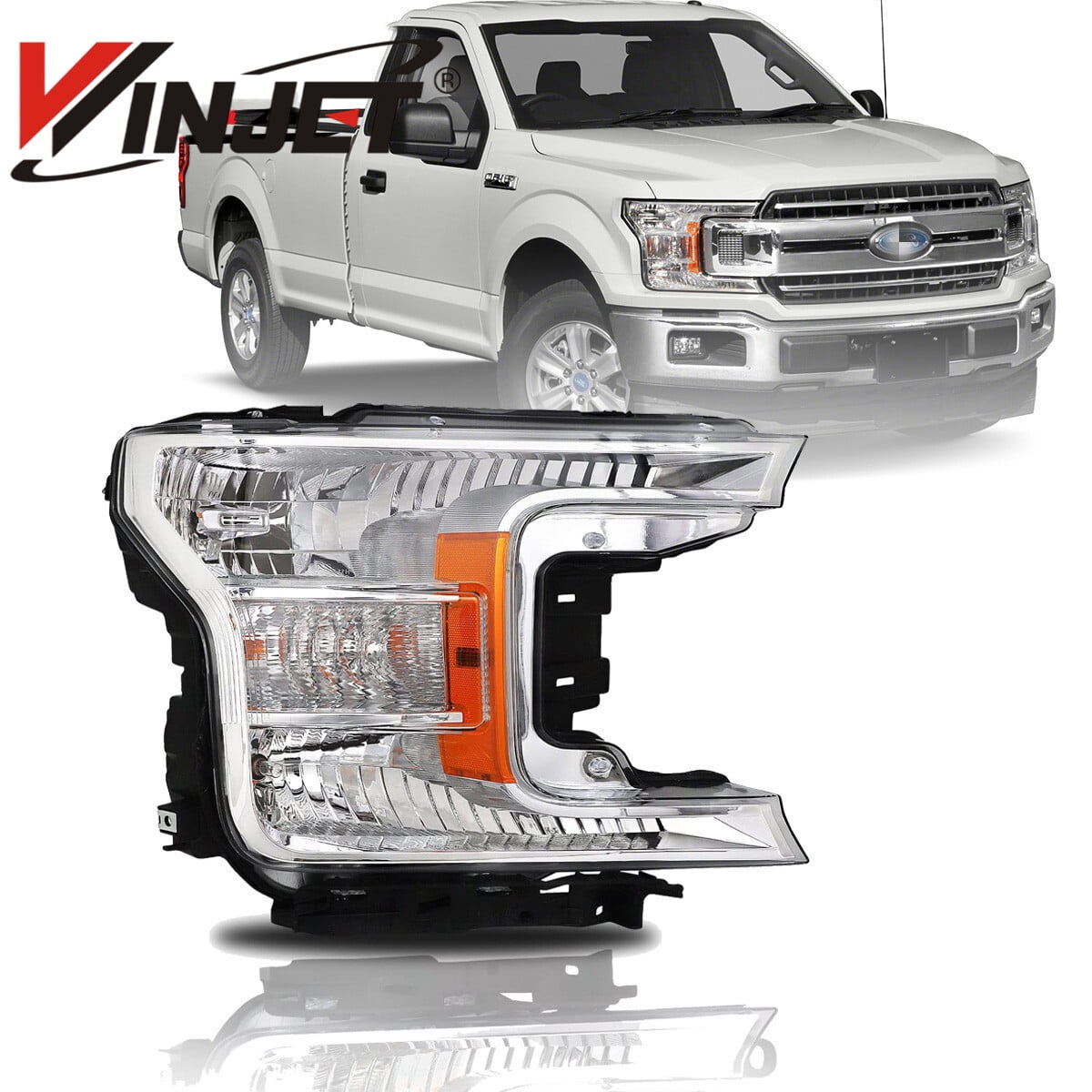 For 2018 2019 2020 Ford F150 Halogen Headlight Assembly Replacement ...