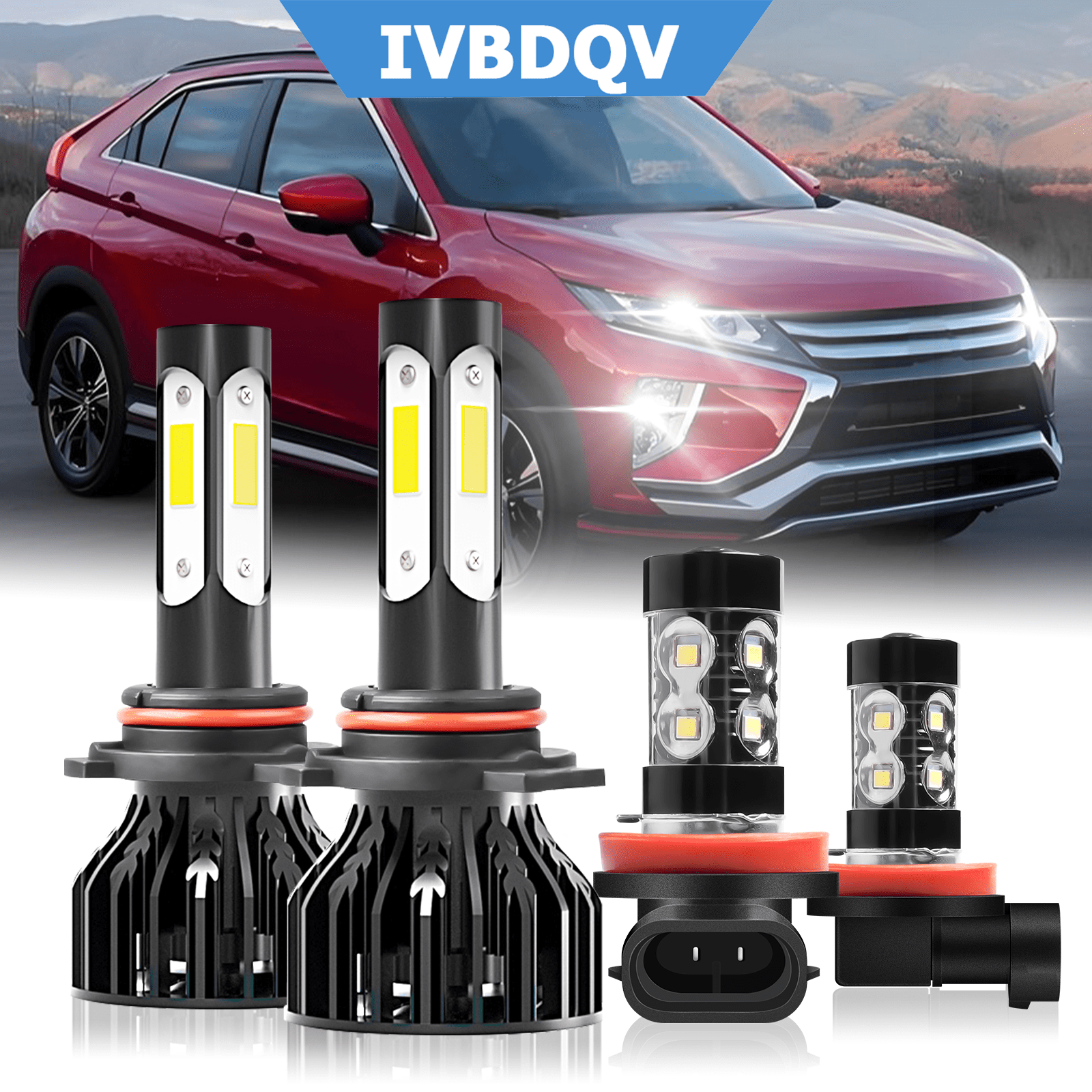 For 2018 2019 2020 Mitsubishi Eclipse Cross White 9012 LED Headlight ...