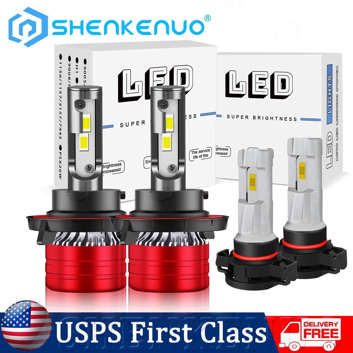 For 2018 2019 Jeep Wrangler JL - YU 6000K H13 LED Bulb Headlight+Fog ...