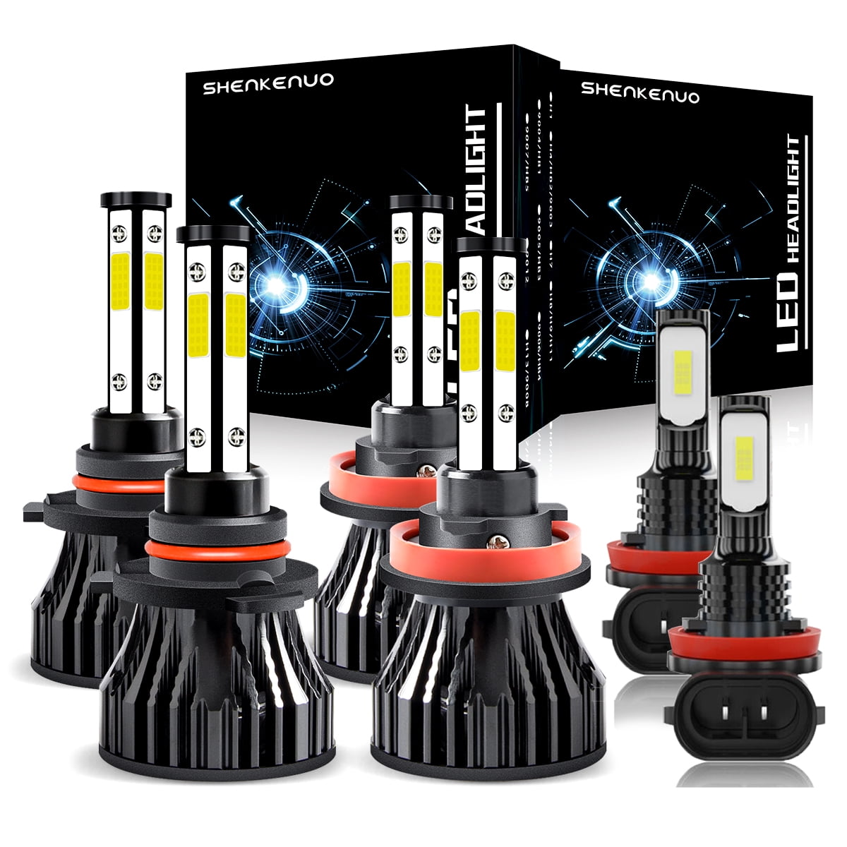 Ford Escape 2018-2020 LED Headlight Bulbs 4-Side 9005 H11 High Low Beam ...