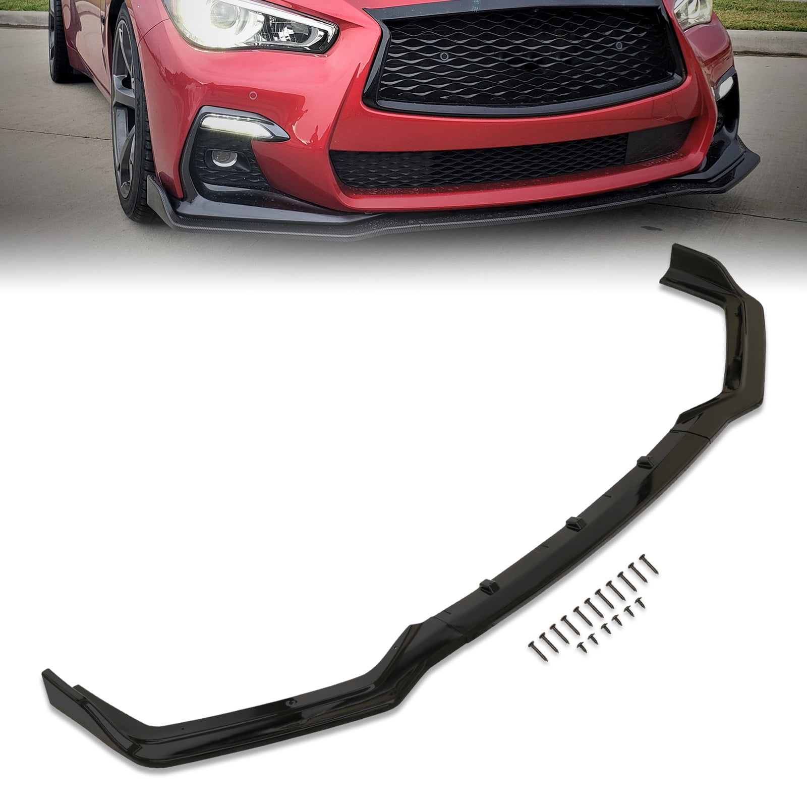 For 2018-2020 Infiniti Q50 Sport (3-Piece) JDM Front Bumper Cover Lip ...