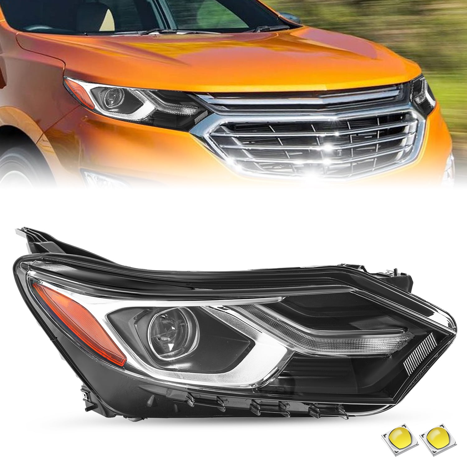 For 2018-2021 FULL LED Chevy Equinox Projector Headlight Right Passenger - Walmart.com