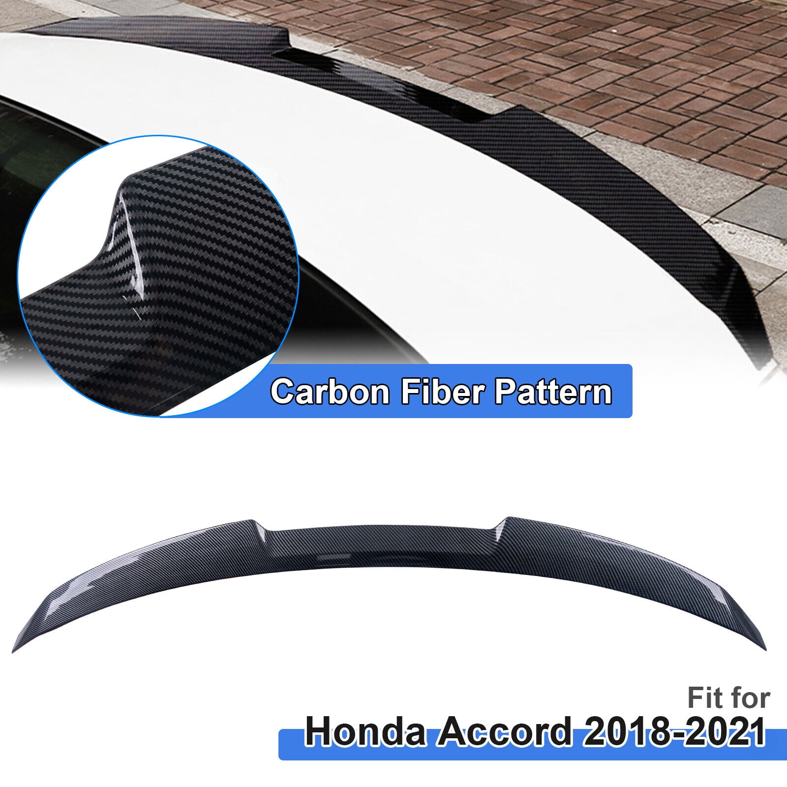 For 2018-2021 Honda Accord Trunk Spoiler Wing Lip V Style Carbon Fiber ...
