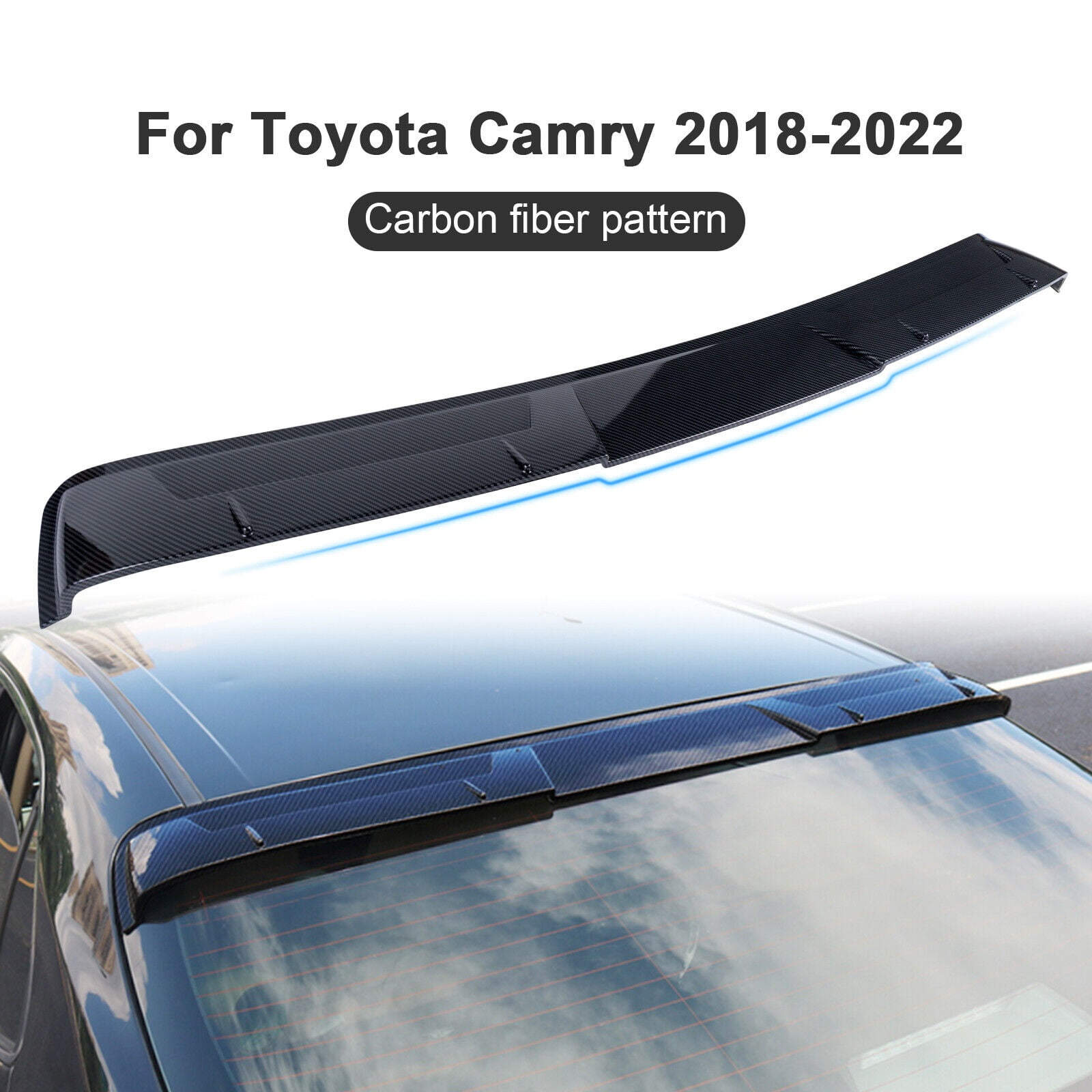 For 2018-2022 Toyota Camry Rear Window Wing Roof Spoiler M Style Carbon ...