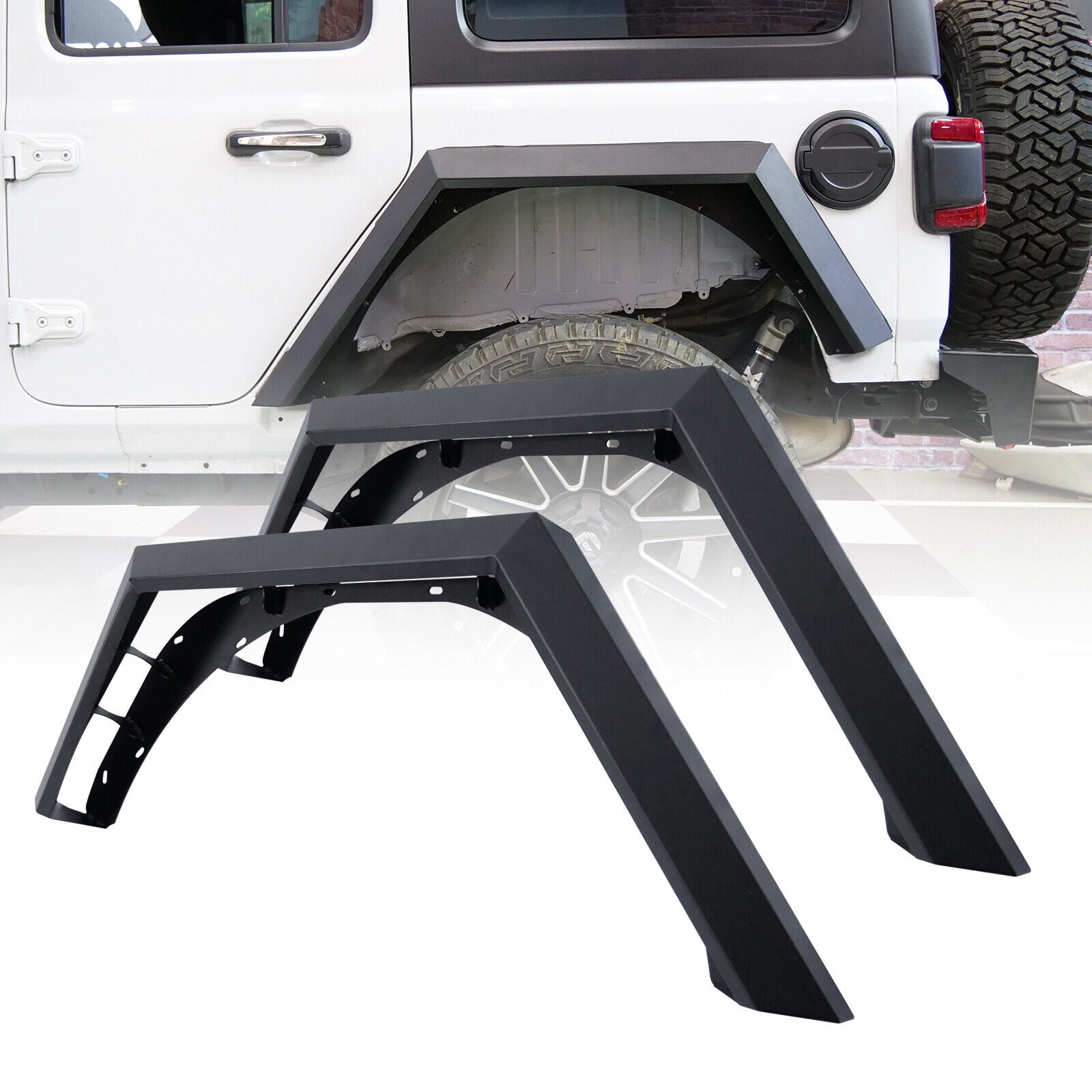 For 2018-2023 Jeep Wrangler JL JLU Rear Fender Flares Steel Offroad ...