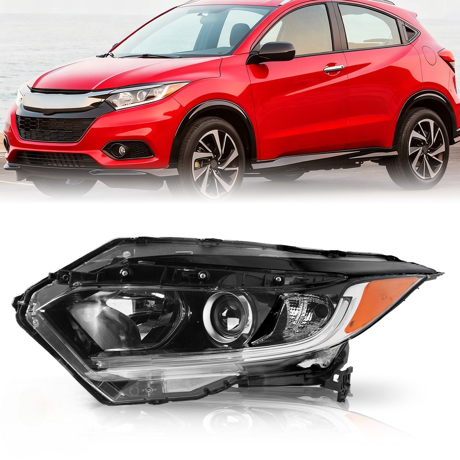For 2019 2020 2021 2022 Honda HRV HR-V Halogen W/LED DRL Left Headlight ...