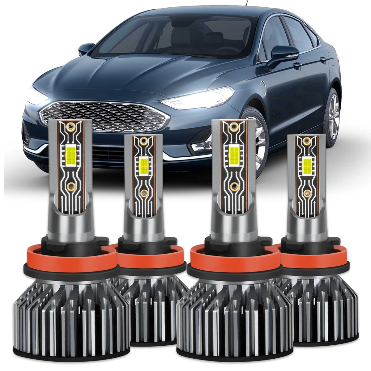 For 2019 2020 Ford Fusion LED Headlight Bulbs H9/H11 High Beam and Low ...
