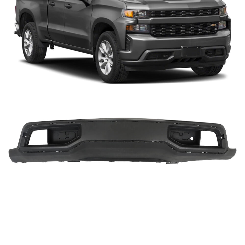 For 2019-2021 Chevrolet Silverado 1500 Black Plastic Front Bumper W/O ...