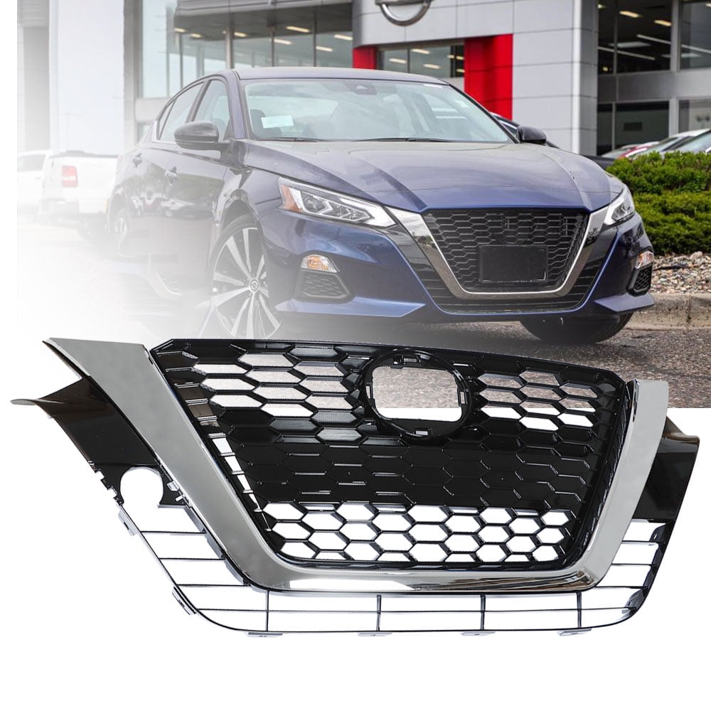 Nissan Altima 2019-2021 Front Upper Grill, Chrome Black Factory Style ...