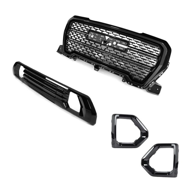 For 2019-2022 GMC Sierra 1500 Denali AT4 Front Grille Plate & Fog Bezel ...