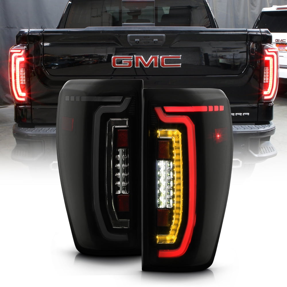 For 2019-2022 GMC Sierra 1500 Incandescent Black Smoke Full LED TaiL ...