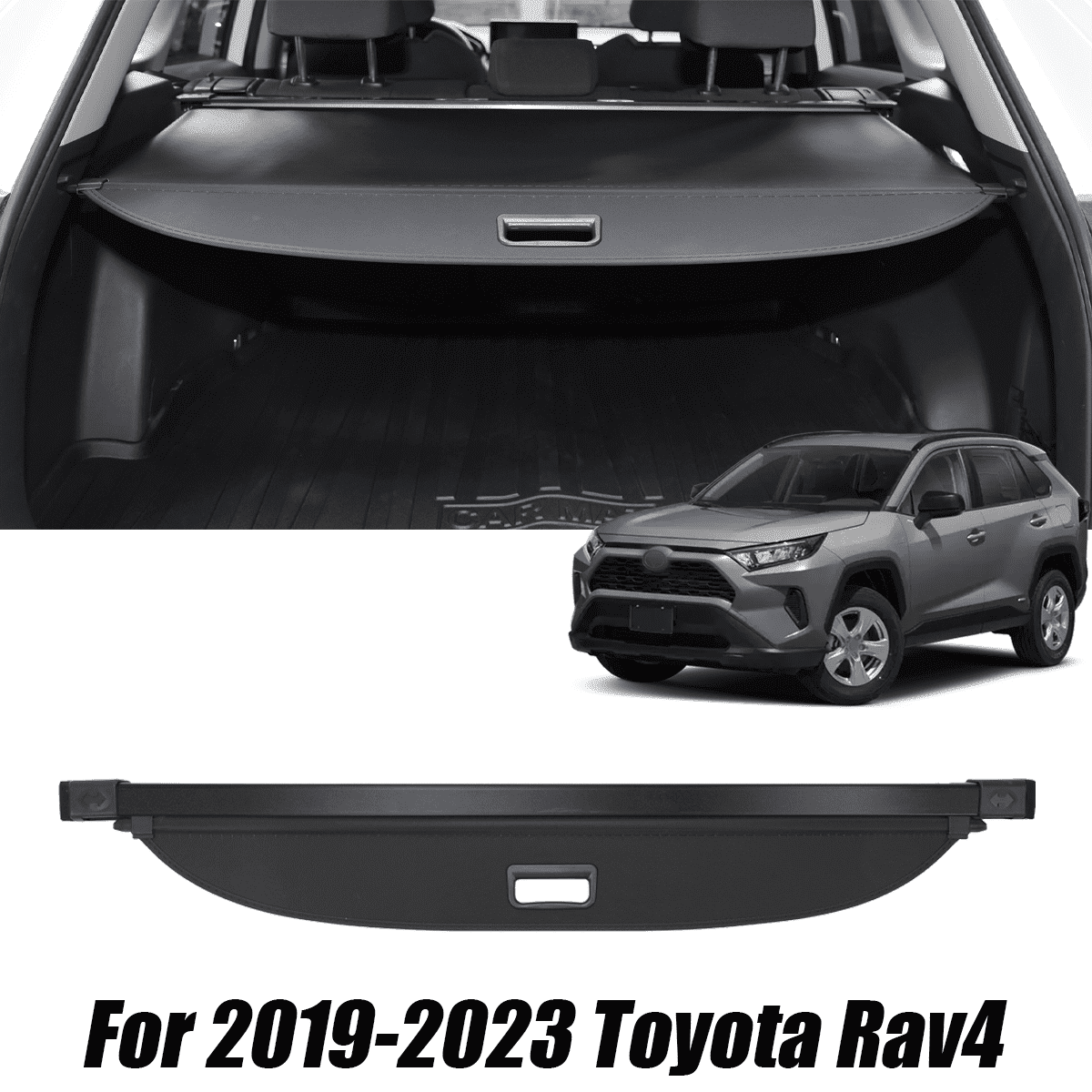 For 2019-2023 Toyota Rav4 Black Rear Trunk Accessory Cargo Cover ...