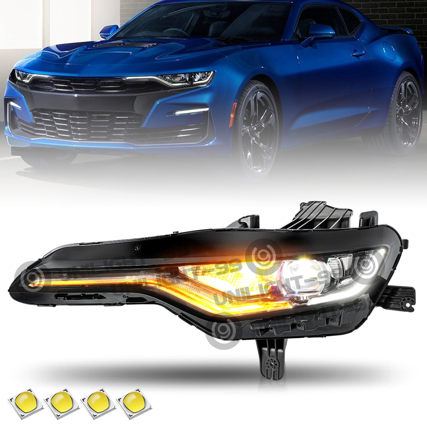 For 2019-2024 Chevy Camaro RS SS w/ LED DRL Projector Headlight Driver ...