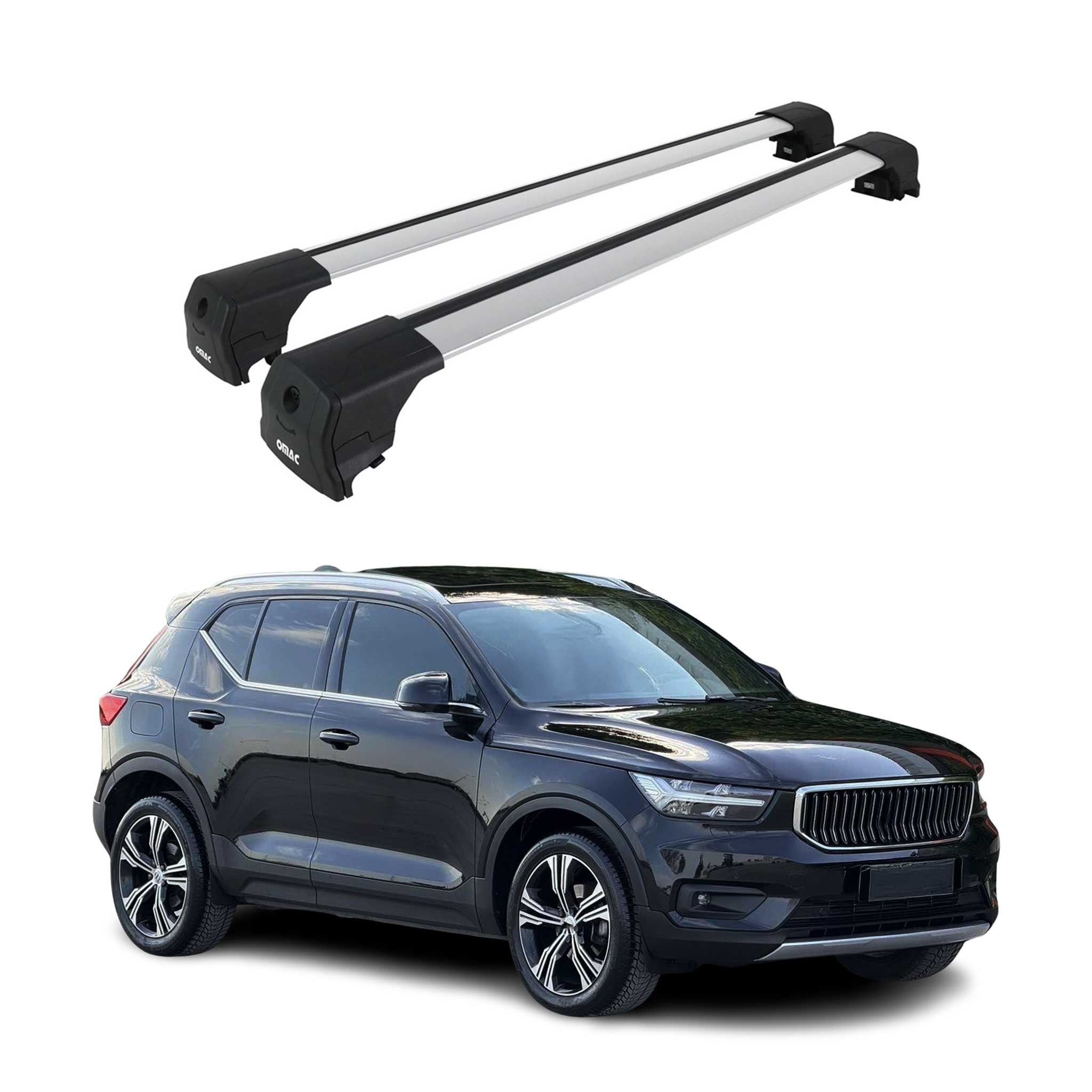 For 2019-2024 Volvo XC40 Alu Roof Racks Cross Bars Luggage Carrier Gray ...