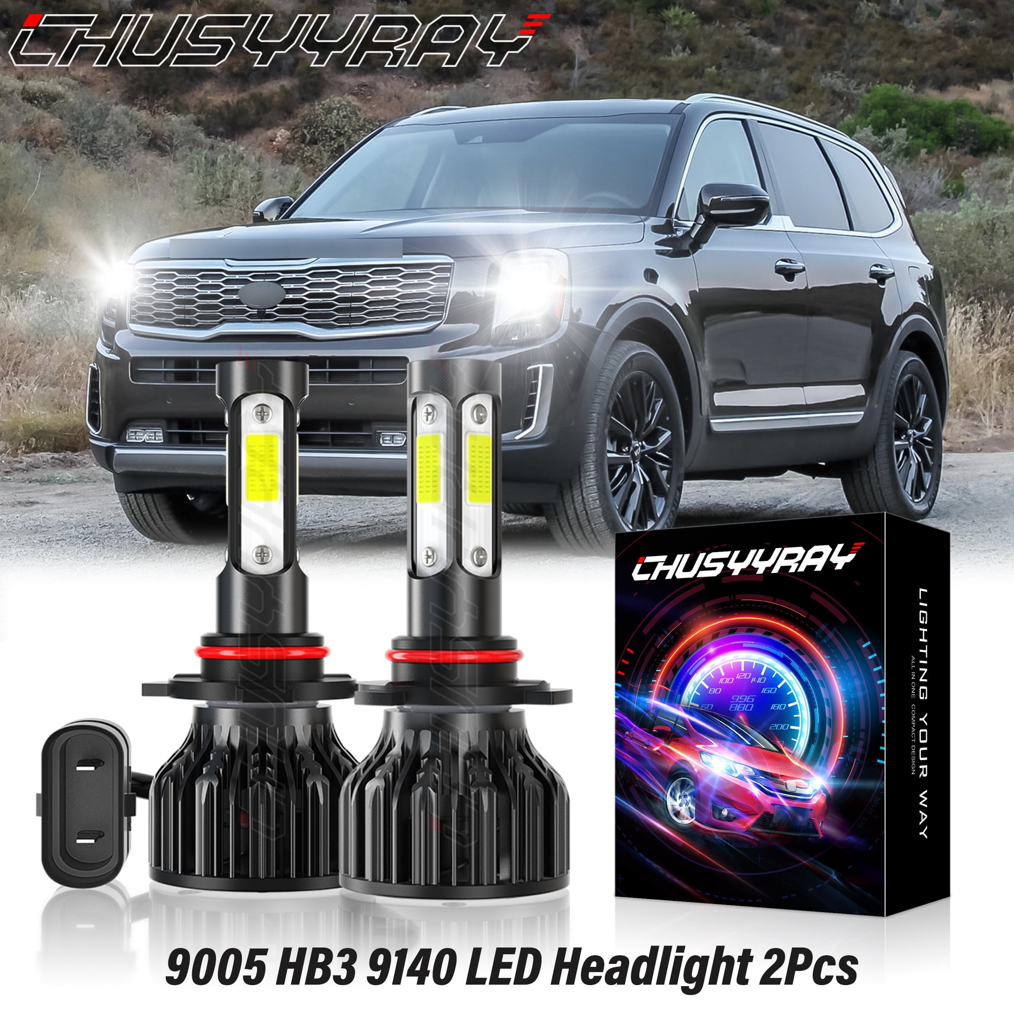 For 2020 2021 Kia Telluride Front LED Headlight Bulbs High/Low Beam ...
