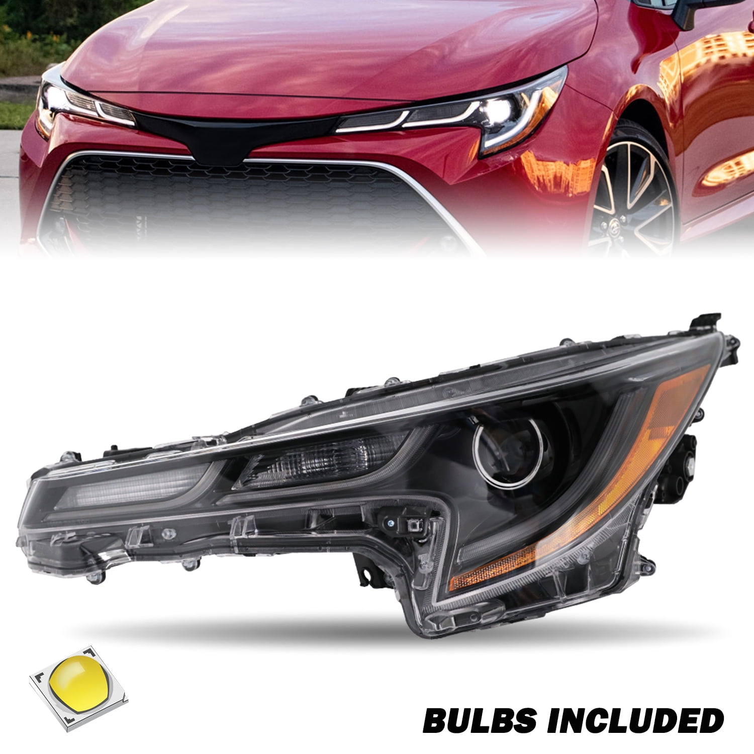 For 2020-2021 Toyota Corolla SE XLE XSE LED Left Driver Side Headlight Headlamps - Walmart.com