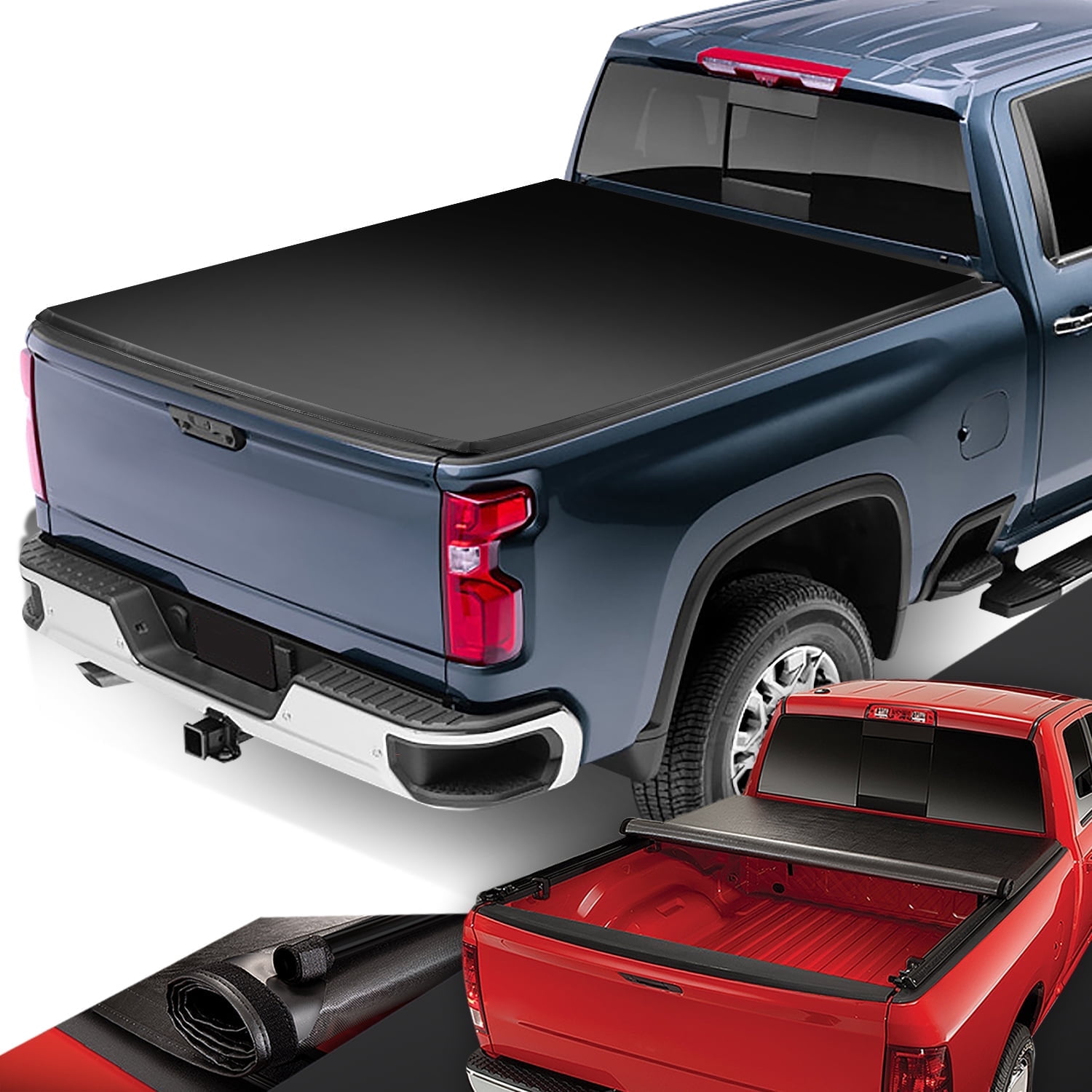 DNA Motoring For 20-25 Silverado Sierra Fleetside 6.9FT Bed Soft Vinyl ...