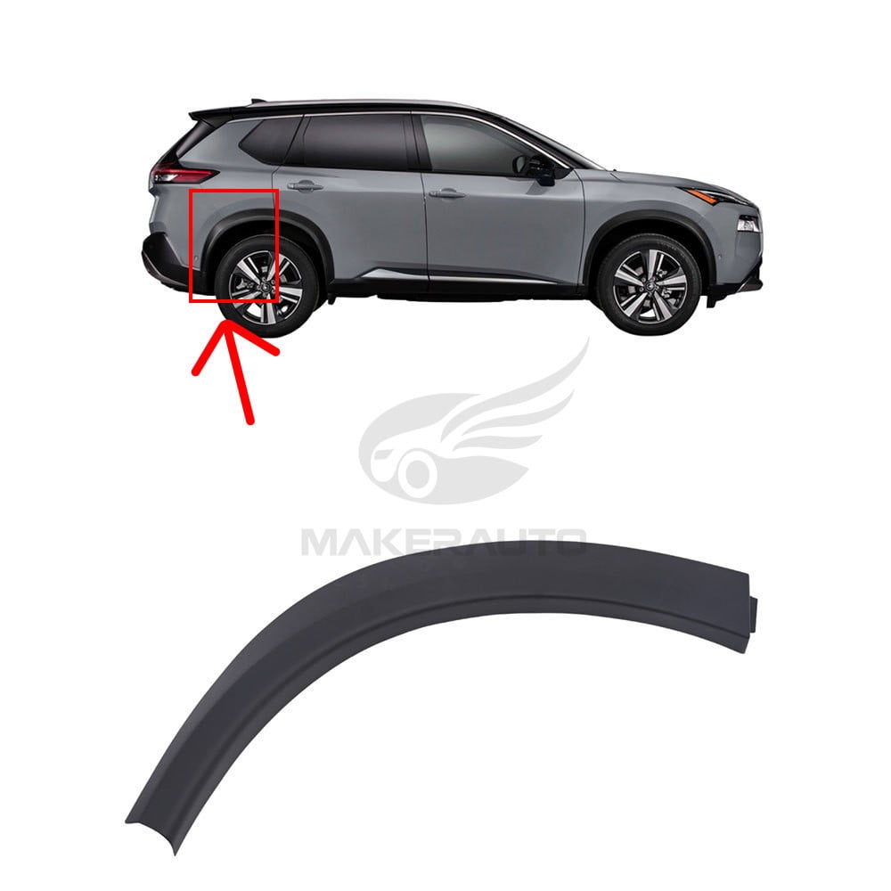 For 2021 2022 2023 Nissan Rogue Rear Passenger Bumper Molding Black ...