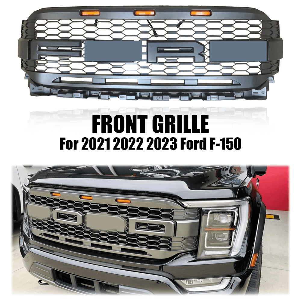 For 2021-2023 FORD F150 Grille Raptor style Front Bumper Grill W/LED ...