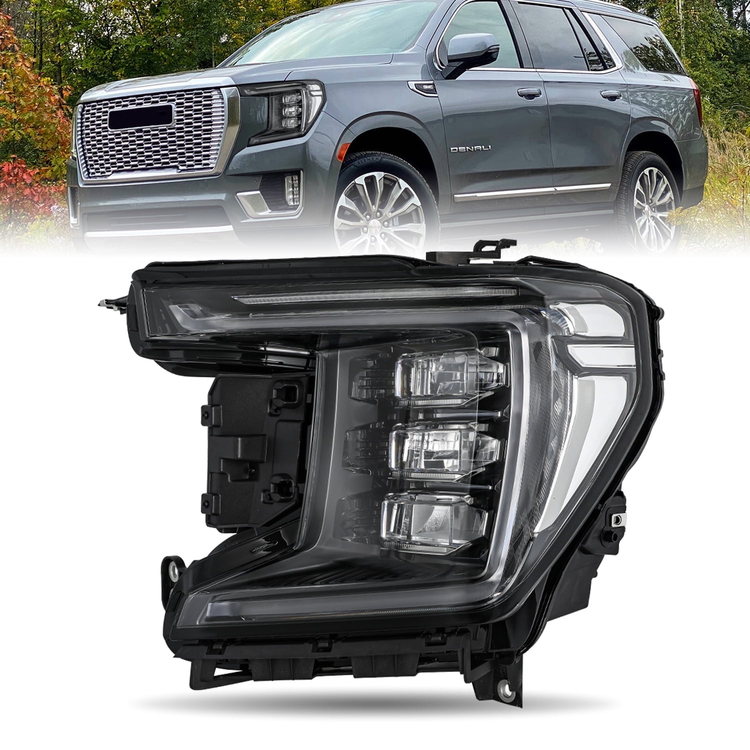 For 2021-2023 GMC Yukon XL Denali|AT4 [FULL LED] Headlights Headlamps Assembly - Walmart.com