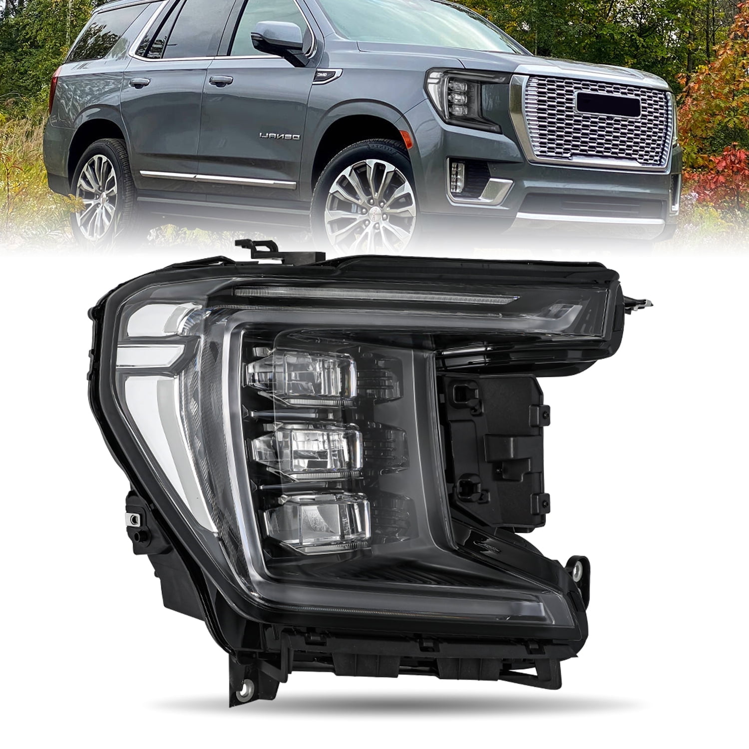 For 2021-2023 GMC Yukon XL Denali|AT4 [FULL LED] Headlights Headlamps Assembly - Walmart.com