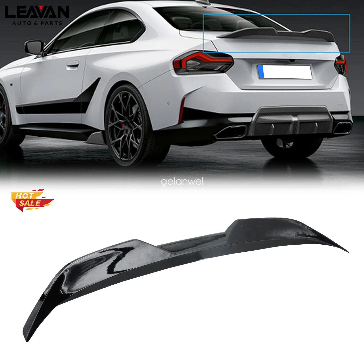 For 2022-2024 BMW G42 2 Series M240i G87 M2 PSM Style Gloss Black Trunk ...