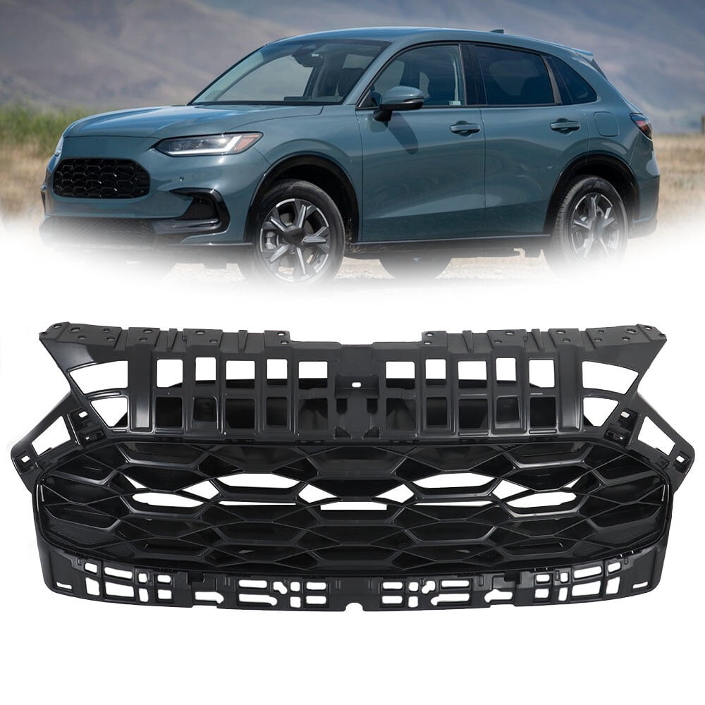 For 2023 Honda HRV Front Bumper Upper Matt Black Honeycomb Grille Grill ...
